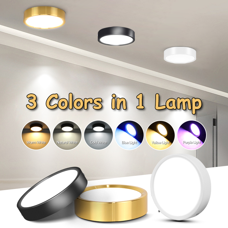 Led Pin Light Surface Mounted Downlight Ceiling Light Tri Color 3W/5W ...