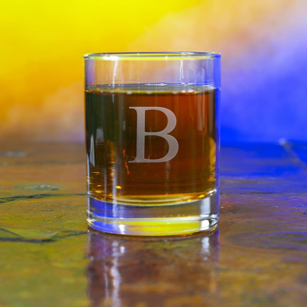 Personalized Engraved Letters Scotch Whiskey Glass 4-Piece Set ...