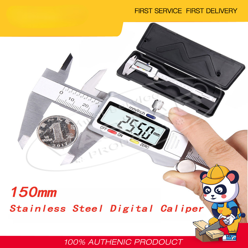 150mm Vernier Calipers Measuring Tool Digital HD OLED Display Stainless ...