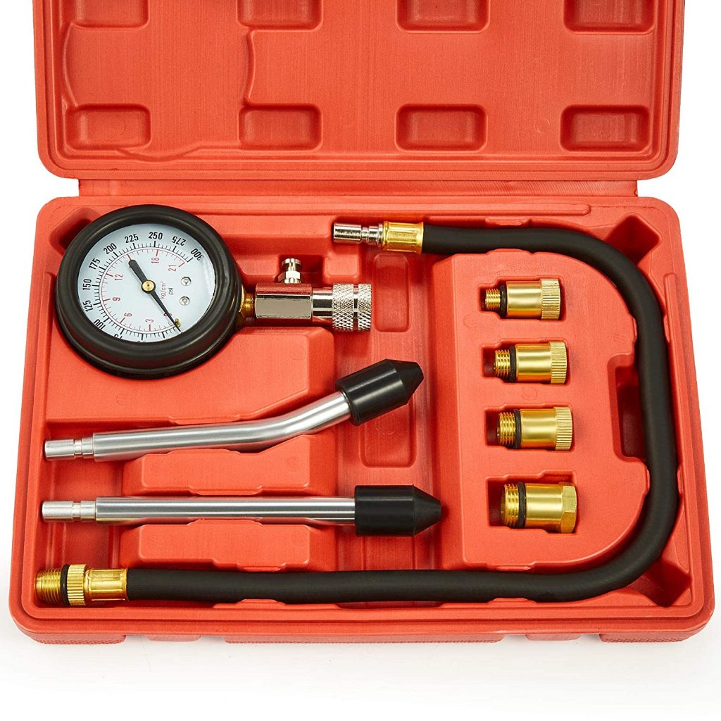 8 PCS Gasoline Engine Compression Tester Cylinder 0-300 PSI Automobile ...