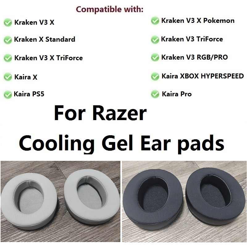 Cooling Gel ear pads For Razer Kraken X/V3X/V3/V3 RGB/V3 PRO,Kaira X ...
