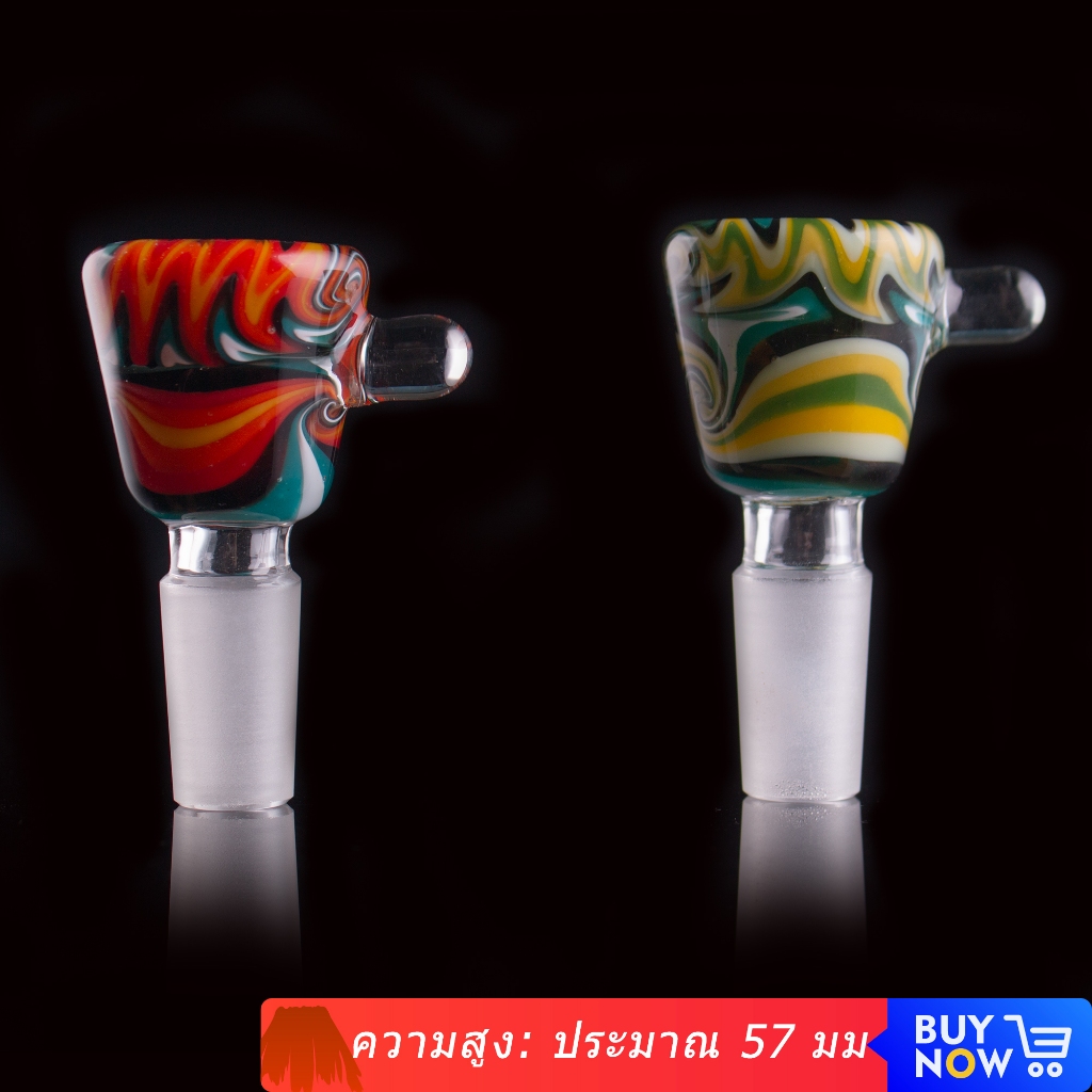The New 57mm Colorful Pattern Glass Bowl 14mm Joint for Glass Bong Dab ...