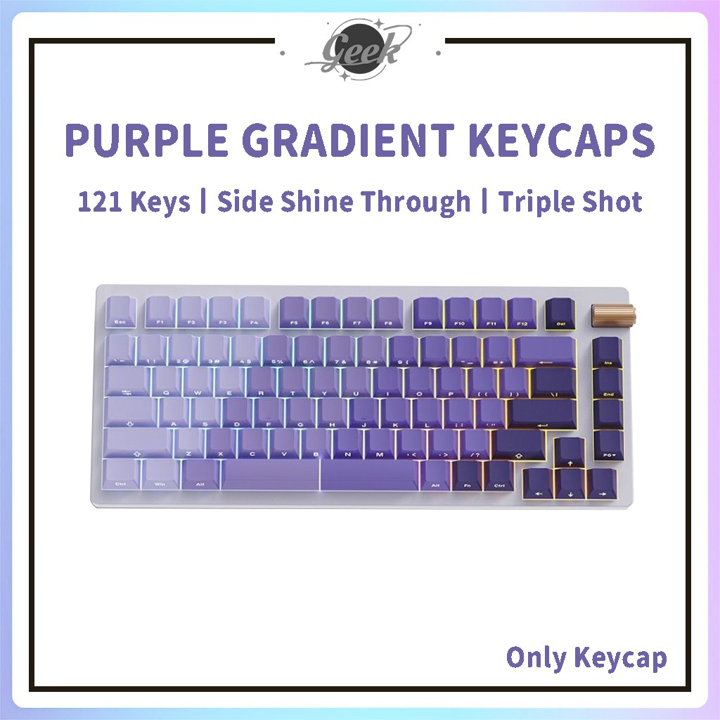 Side Shine Through Keycaps PBT Triple Shot Cherry Profile Keycap Custom ...