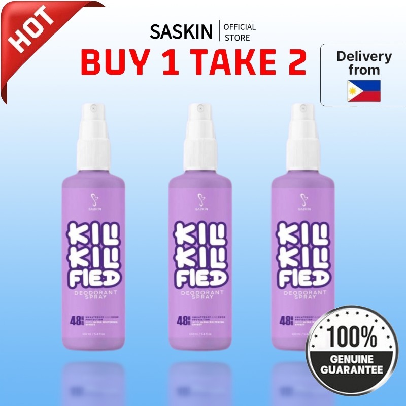 BUY 1 TAKE 2 SASKIN KILIKILI FIED Deodorant Spray & UA Night Underarm ...