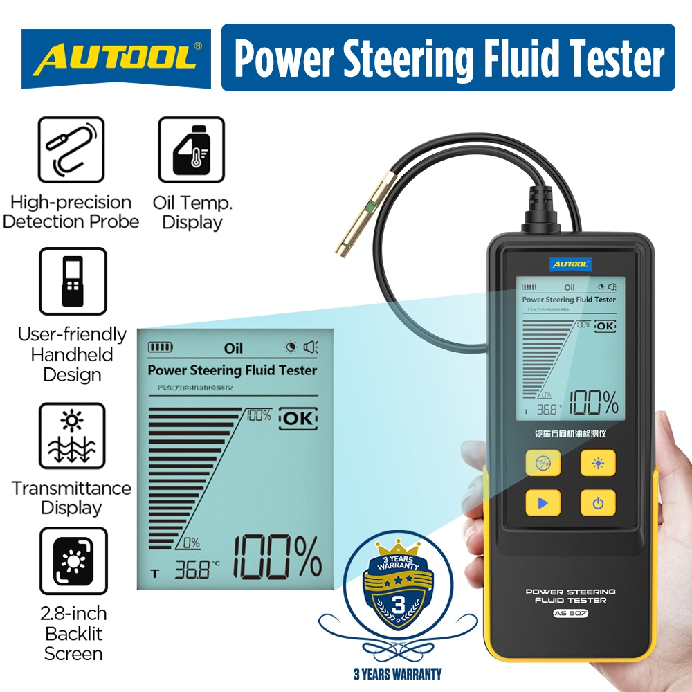 AUTOOL Power Steering Fluid Tester AS507 Car Power Steering Oil ...
