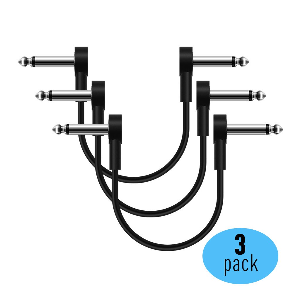 SONICAKE 6 Inch Patch Cable for Guitar Effect Pedal Cables Black (3PACK ...
