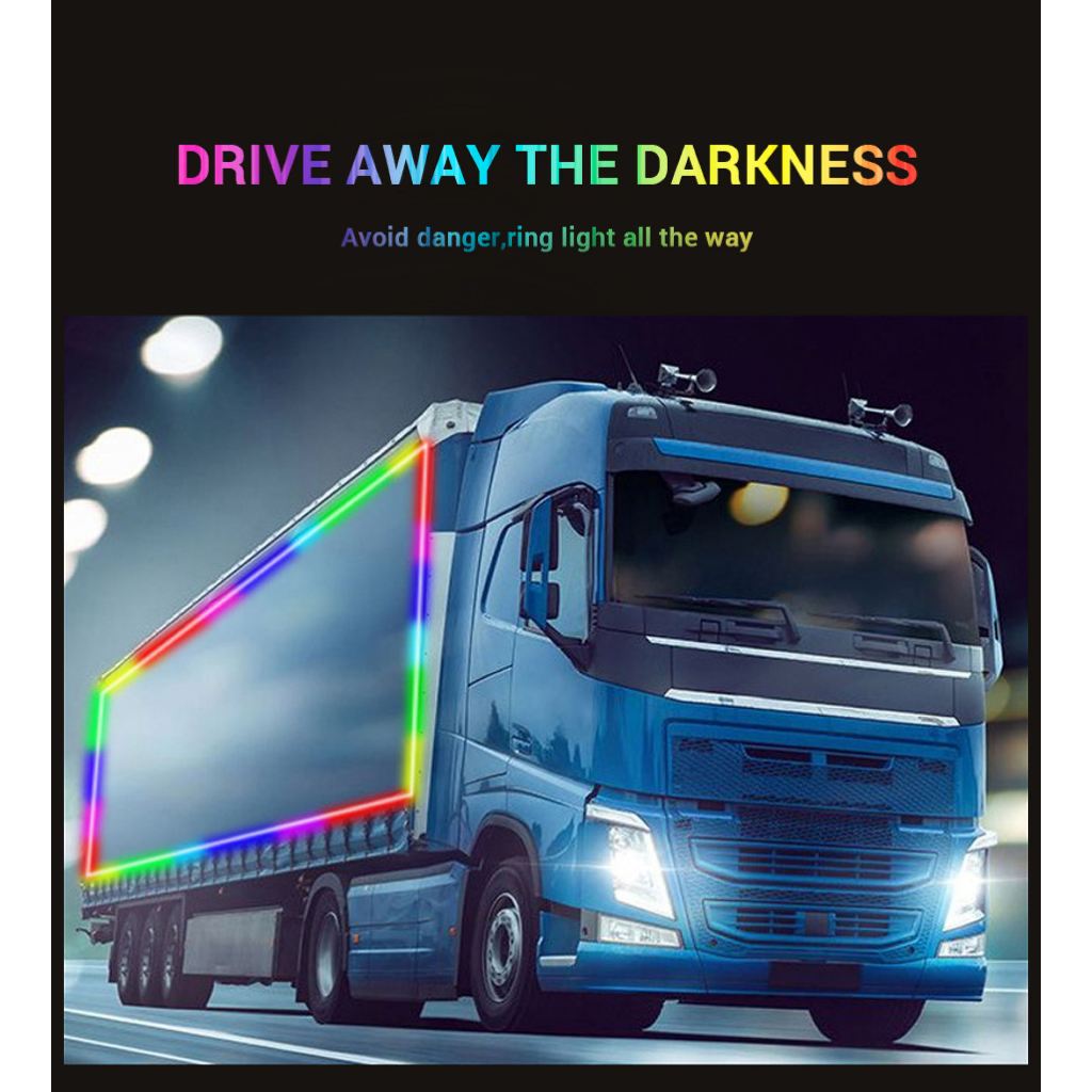 12V 24V Universal LED Flashing RGB Car Truck Ambient Decoration Light ...
