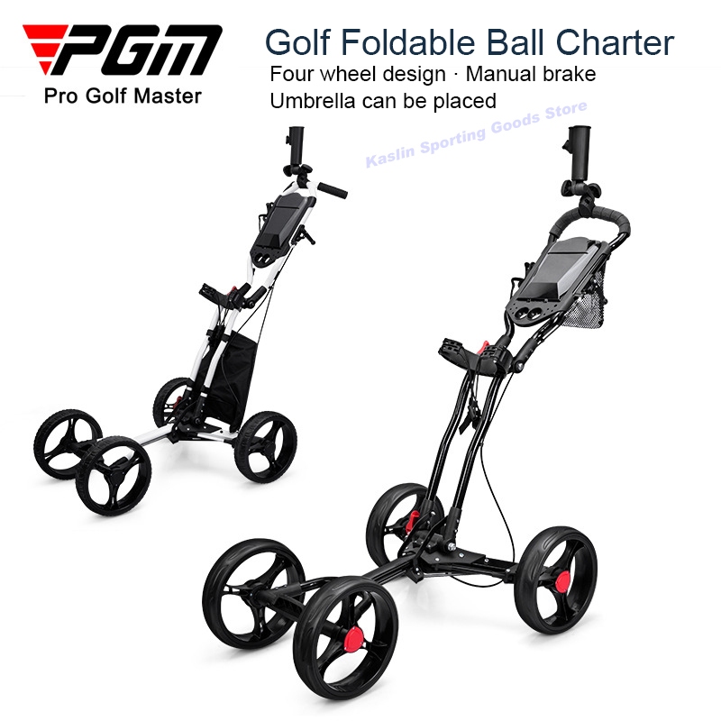 PGM Golf Bag Handcart Foldable Youth Adult Four Wheel Handbrake Pulling ...