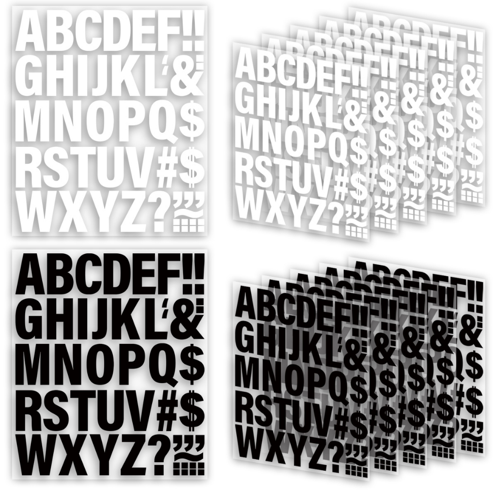 Letters A-Z Sticker On Clothes Iron Black And White Thermal Press ...