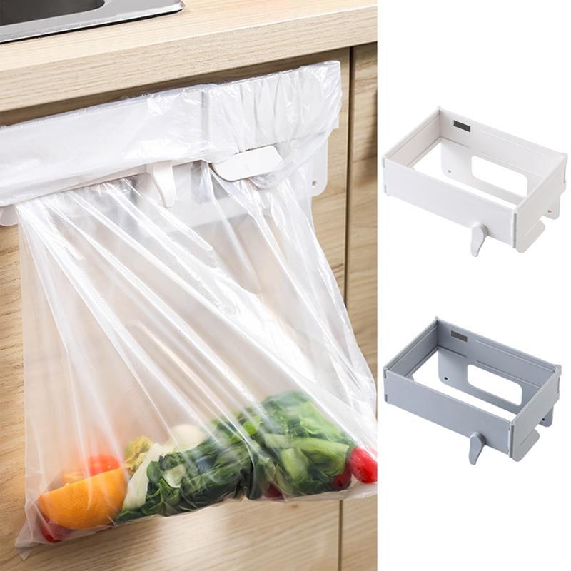 Foldable Garbage Bag Holder Over The Cabinet Door Trash Bag Rack ...