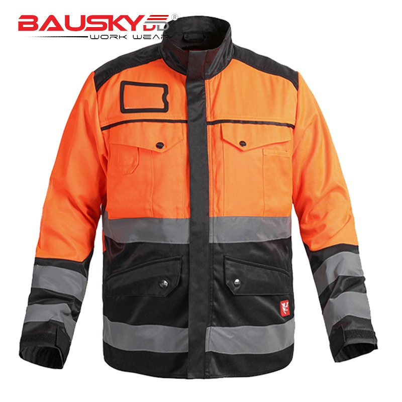 Safety Work Jacket Men Outdoor High Visibility Work Jacket Construction ...