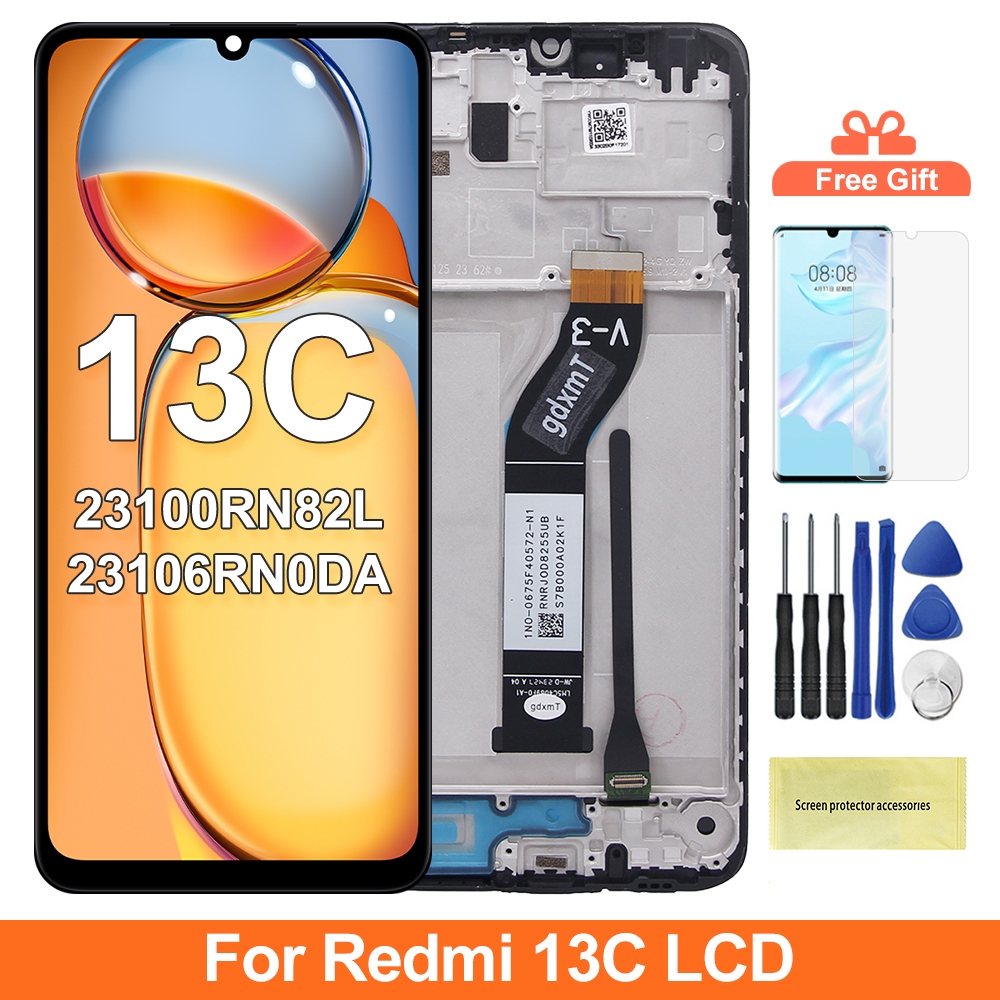 For Xiaomi Redmi 13C LCD Display 23100RN82L 23106RN0DA With Frame POCO C65 LCD Touch Screen ...
