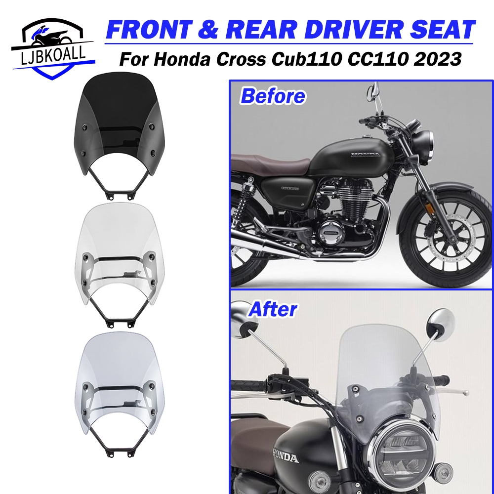 LJBKOALL Motorcycle Front Windscreen Windshield Screen Shield Wind ...