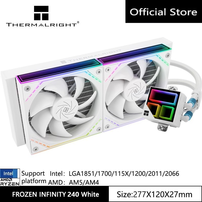 Thermalright Frozen Infinity 240/360 WHITE Liquid CPU Cooler PWM Fans ...