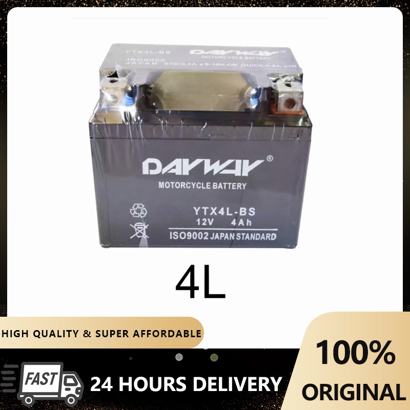 Motorcycle Battery 4l Dayway Ytx4l-Bs | Shopee Philippines