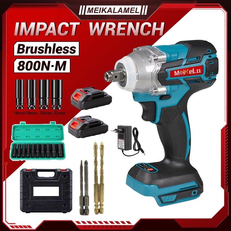 Cordless Impact Rechargeable Impact Wrench Brushless Heavy Duty ...