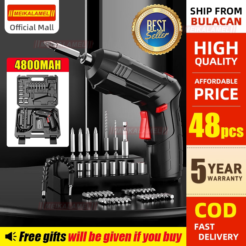 Cordless Screwdriver 48PCS Foldable Cordless Screwdriver Rechargeable ...