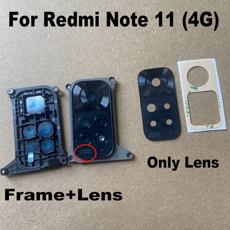 For Xiaomi Redmi Note 11 Back Camera Lens Rear Glass With Frame Cover ...