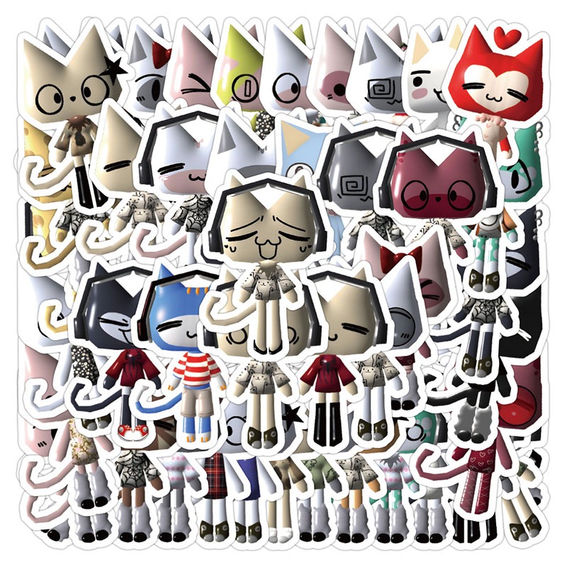 52pcs Inoue Toro Stickers, Cute Cartoon Cats Stickers for Kids ,Funny ...