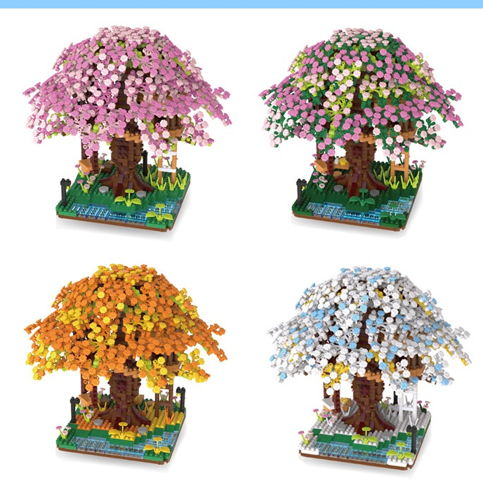 Cherry Blossom Tree House DIY Building Blocks Toy Gift | Shopee Philippines