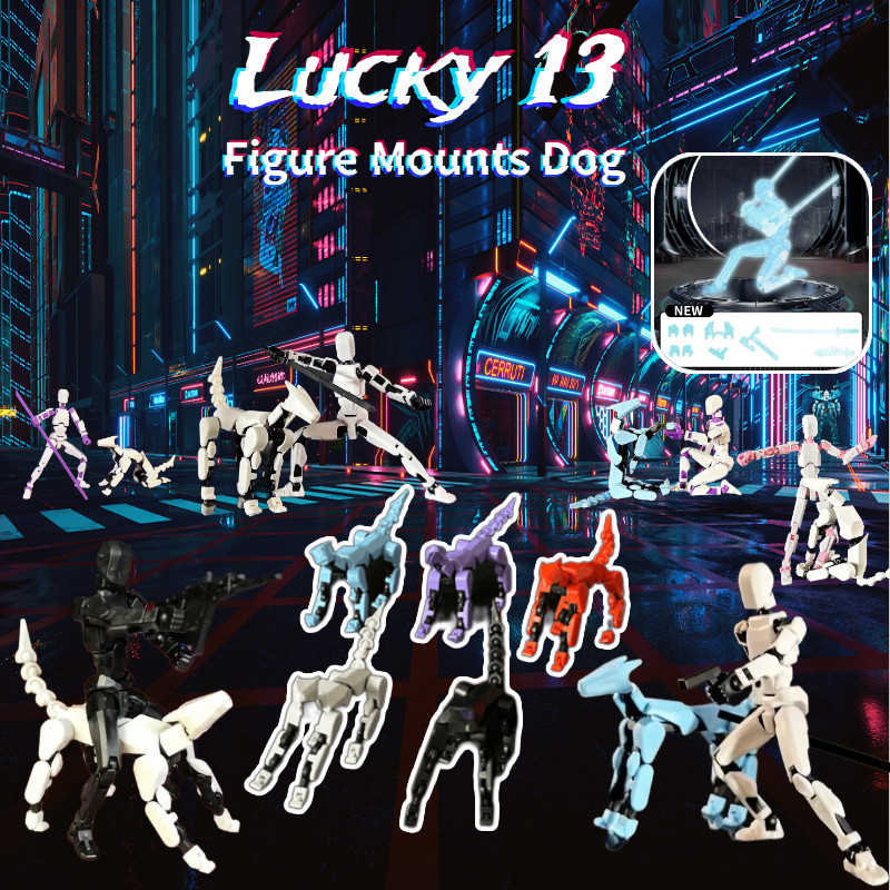 Lucky 13 Figure Mounts Dog 3D Printed T13 Robot Toys for Kids Dummy 13 ...