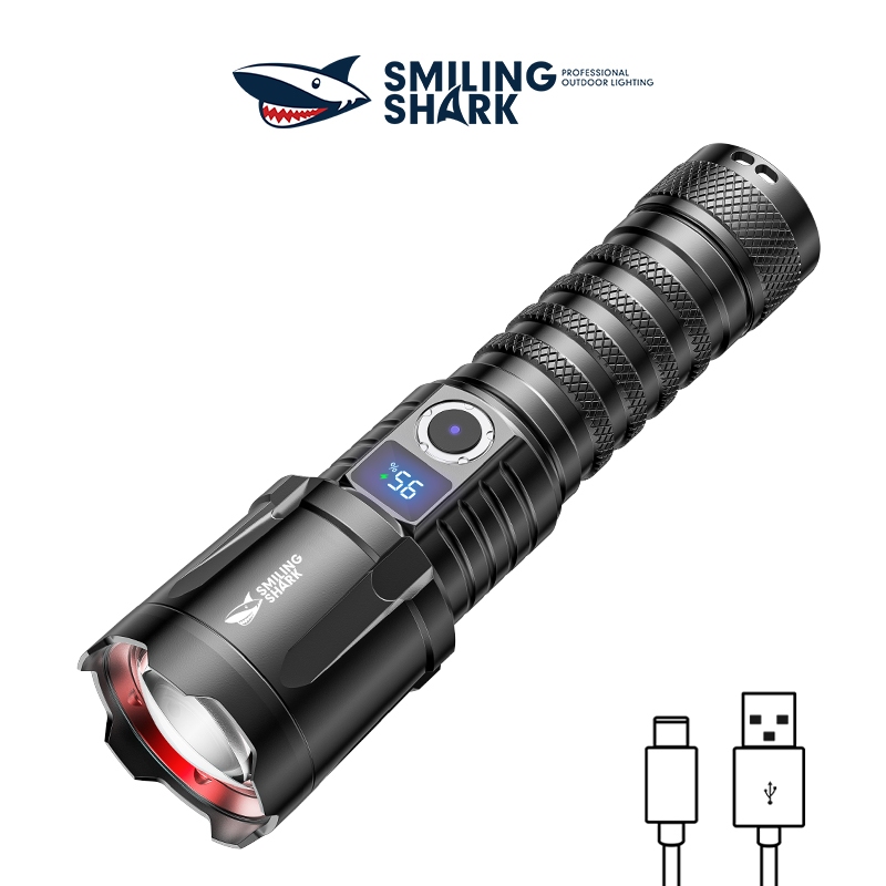 Smiling Shark SD7005 Led Flashlight M80 10000LM Powerful Torch Light ...
