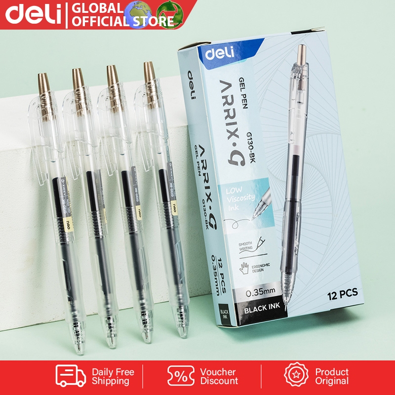 Deli Ballpen 0.35mm Press Gel Pen Quick-drying Pen Full Needle Tube 1pc ...