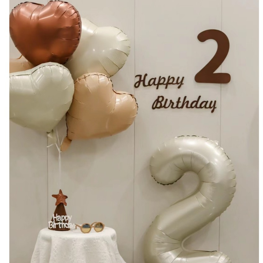 40inch Cream/Caramel Color Theme Number Balloons For Party Birthday ...