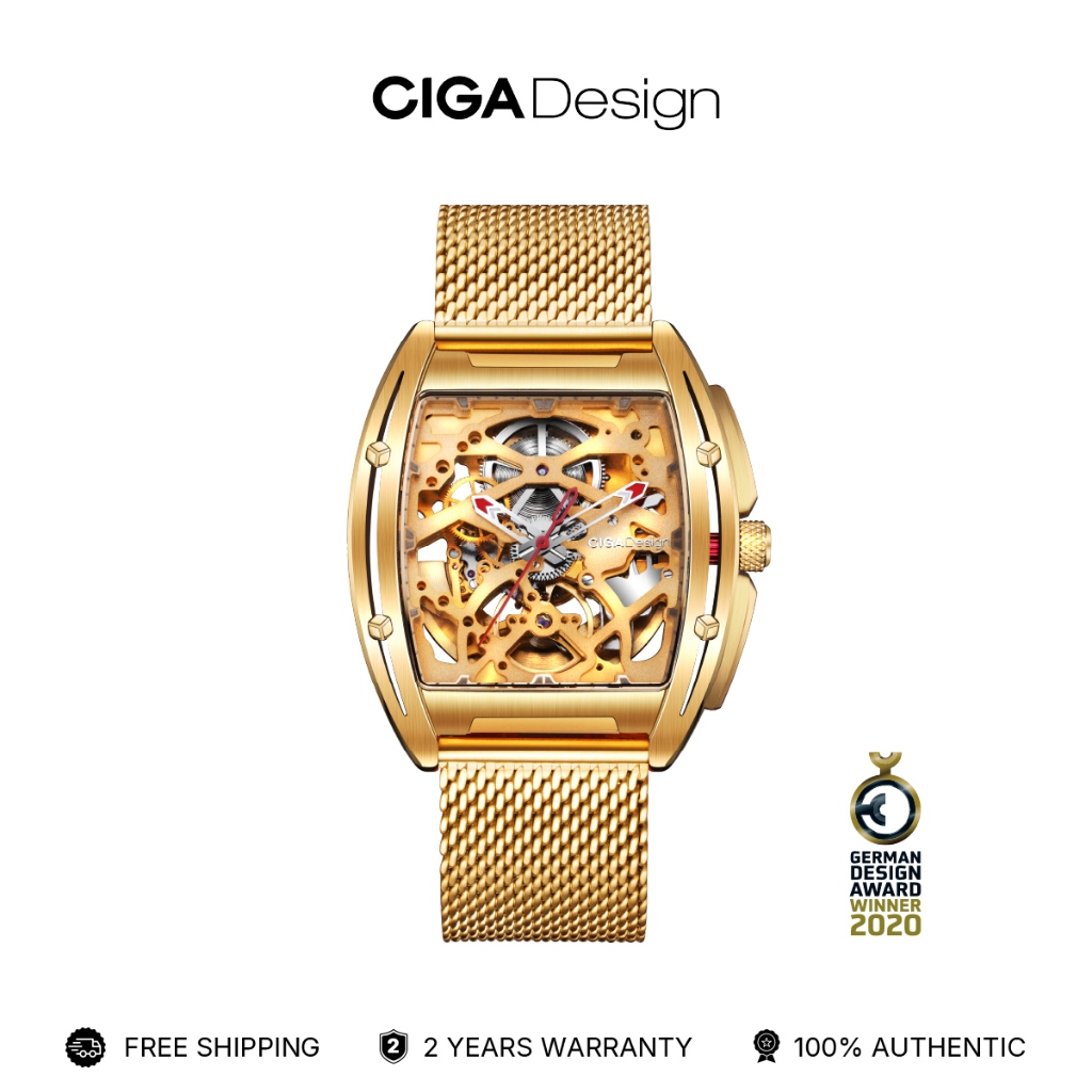 CIGA Design Watch Gold Automatic Mechanical Stainless Steel Case ...