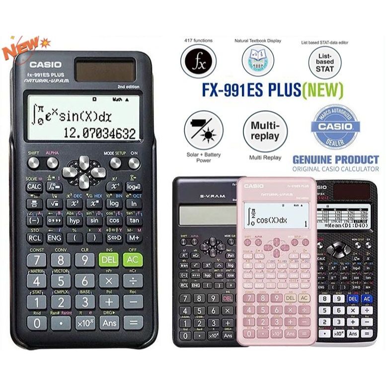 Original Casio Scientific Calculator FX-991EX FX-991ES Plus FX-82MS Calculators New Edition 240 ...