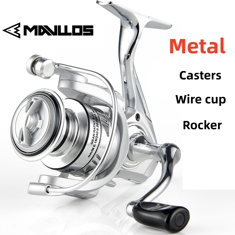 Mavllos YL Metal Spinning Reel Ratio 5.2:1 Stopping Power 16kg Aluminum ...