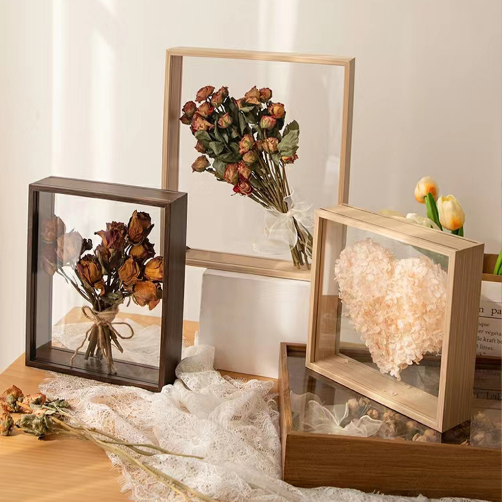 Wooden Flower Frame Hollow Frame Photo Frame Jewelry Dehydrated Flower ...