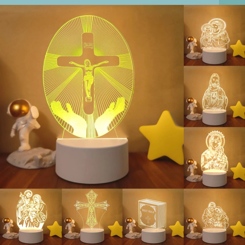 Christian Lamp Relihiyosong Lampara 3D Acrylic Bible Lamp Jesus ...