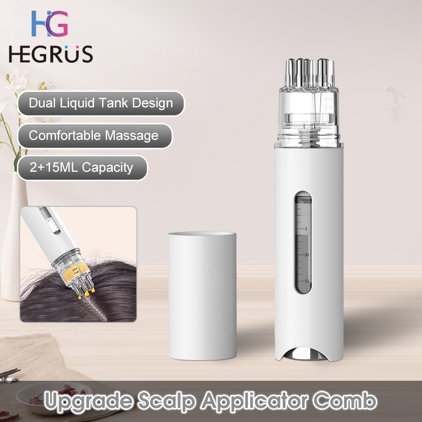 HEGRUS Scalp Applicator Hair Care Hair Oil Applicator Dual Liquid Tank ...