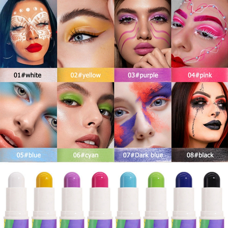 8 Colours Face And Body Paint Stick Great Coverage Long lasting ...