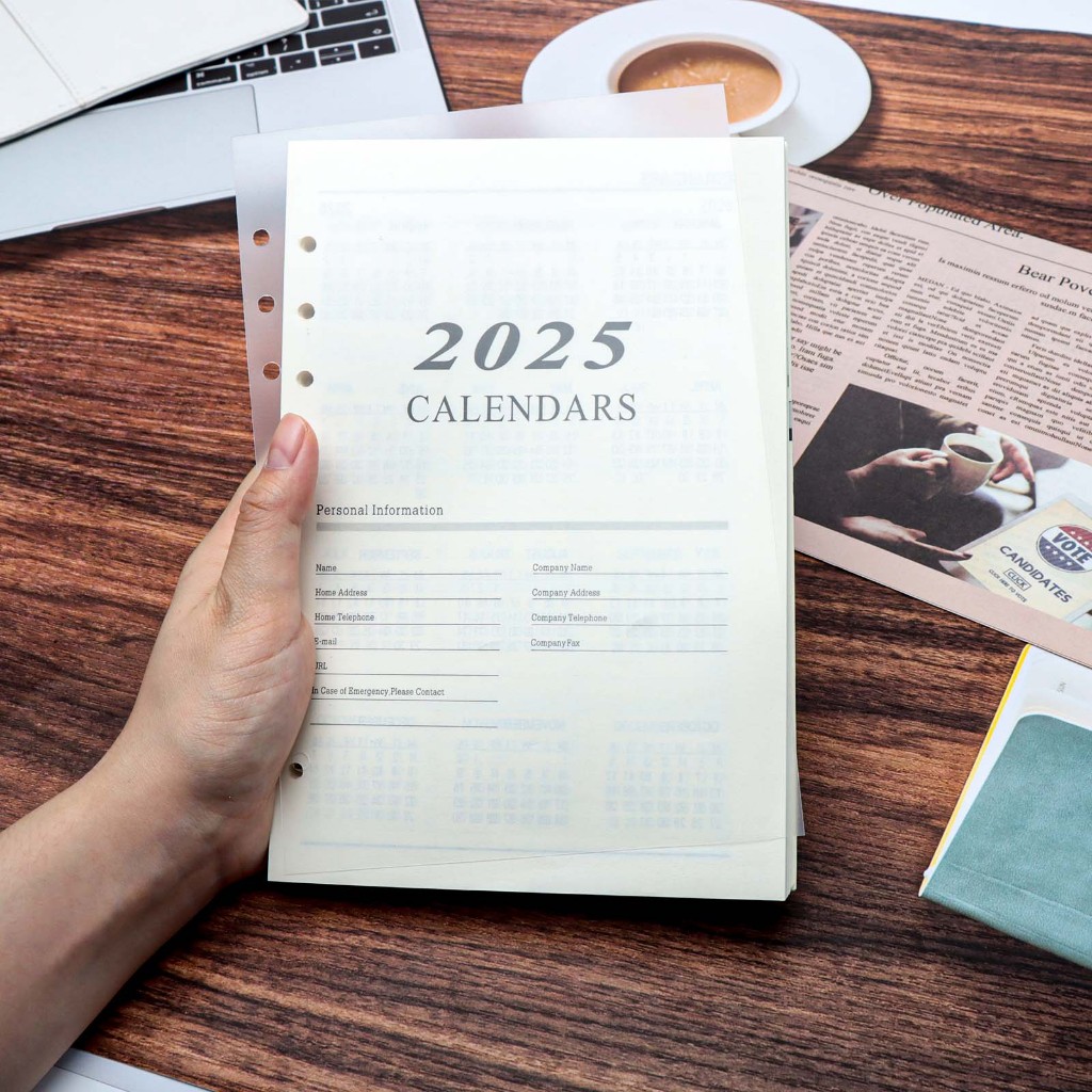2025 Calendar Planner Refill Paper A5 Monthly Planner Binder Inserts 6 ...