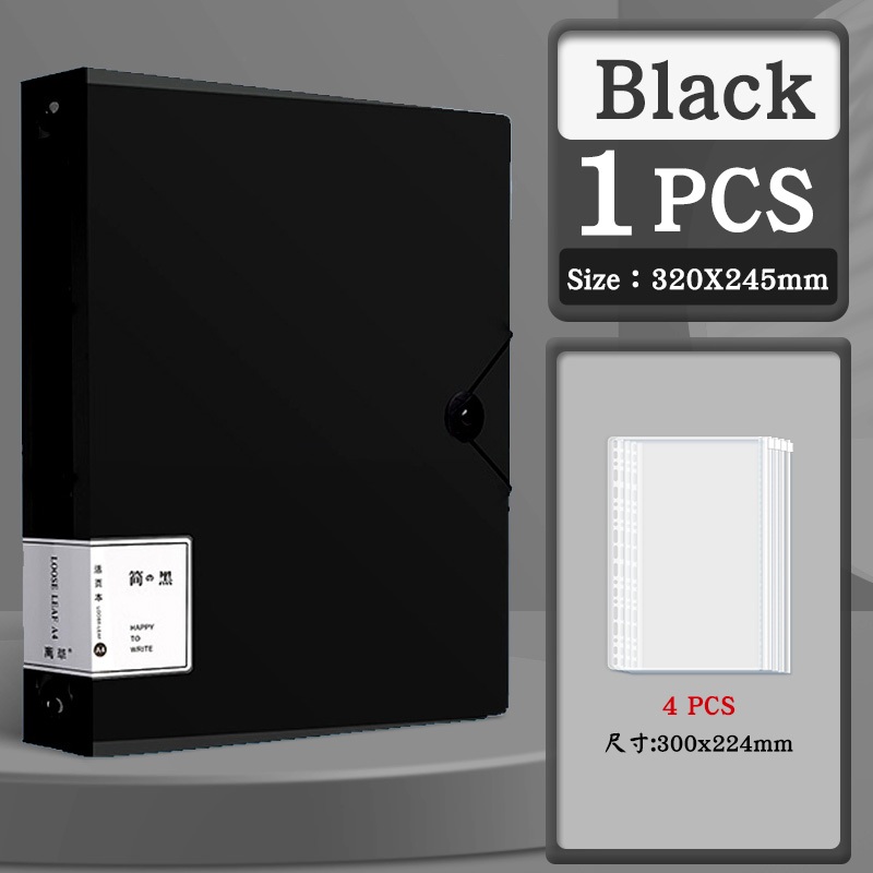 A4 Four-Hole Binder Large Capacity File Folder Portable Buckle File ...