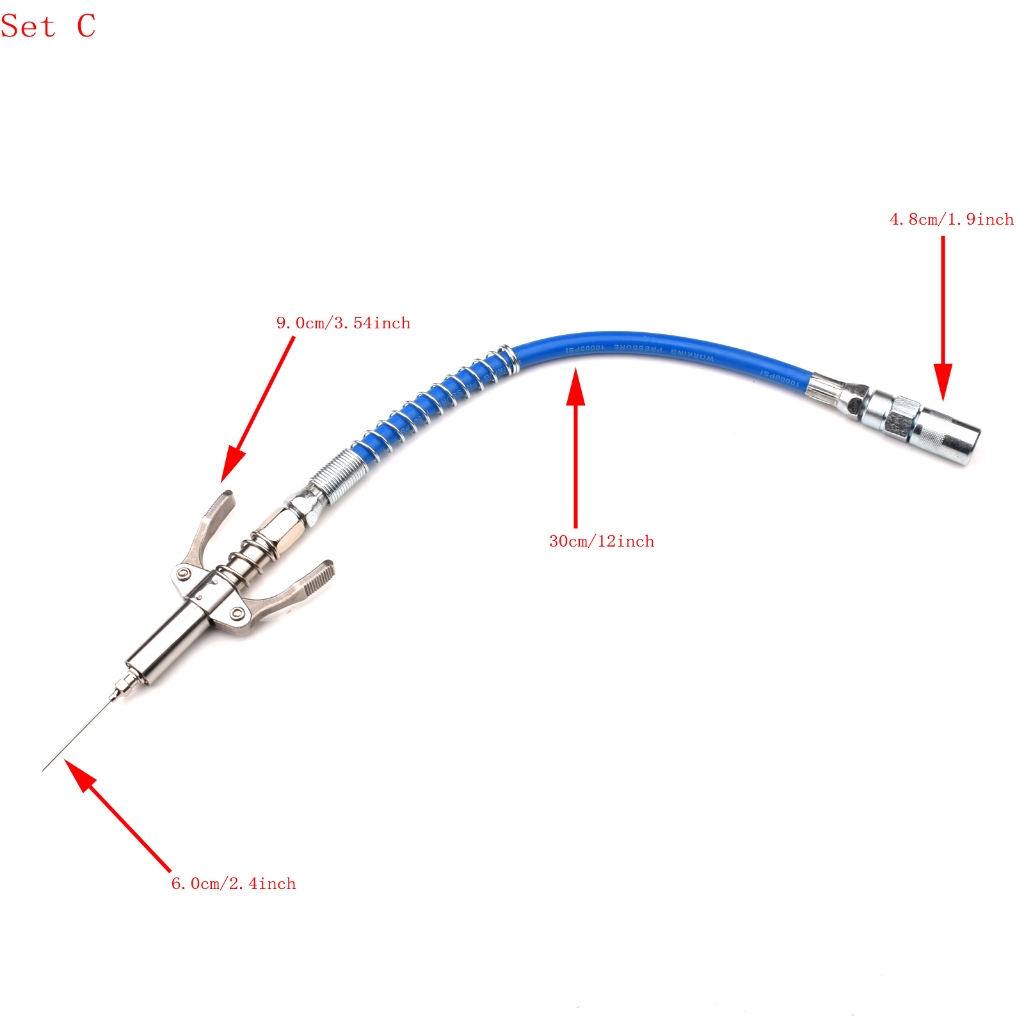 Needle Nose Grease Gun Head Heavy-Duty Grease Gun Coupler Kit Hige ...