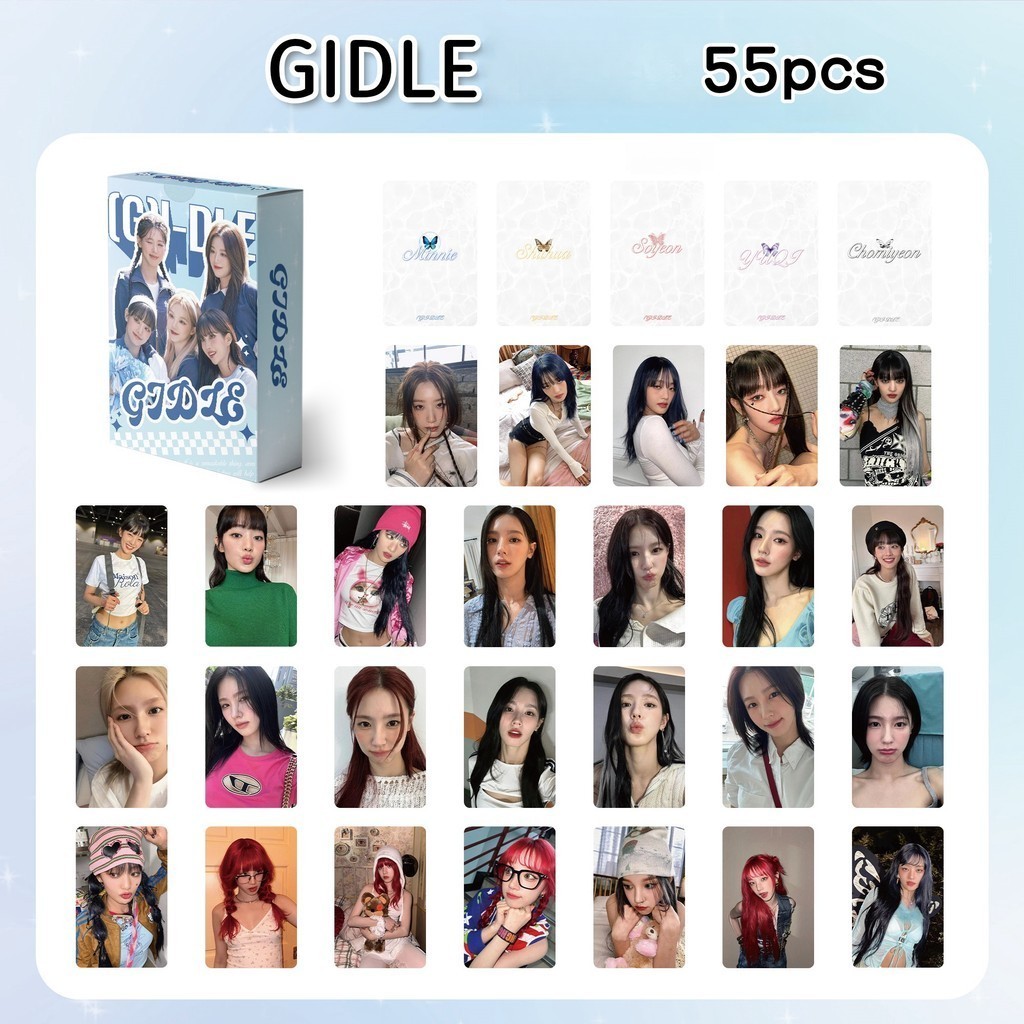 50-55pcs (G)I-DLE Hologram Laser LOMO cards 2024 Season's Greetings Album GO FOR IT Photocards ...