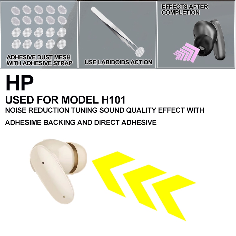5 pairs HP H101 Bluetooth headsets, music noise reduction grids, dust ...