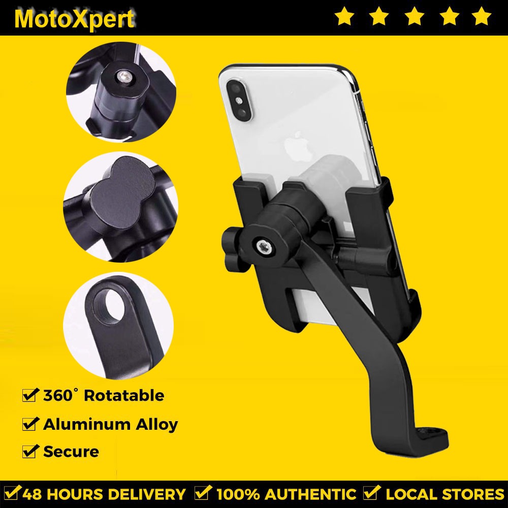 C2 Black Phone Mount Holder for Motorcycle Alloy Motor Bracket Anti ...