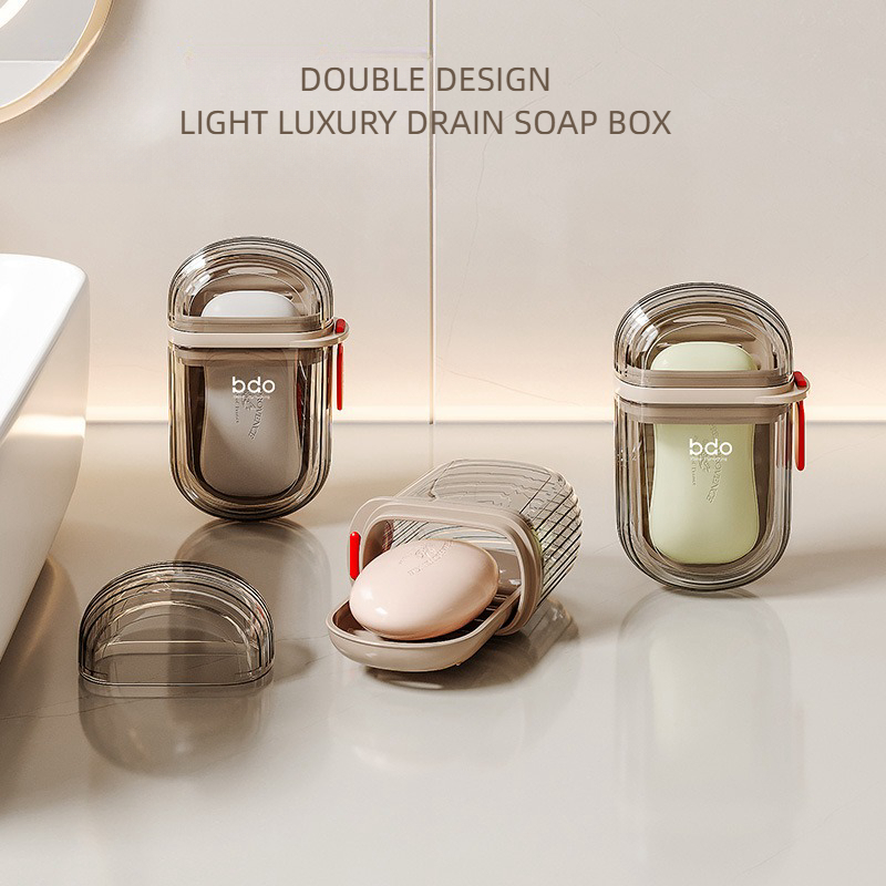 Travel Soap Box Sealed with Lid Drain Creative Wash Soap Box Portable ...