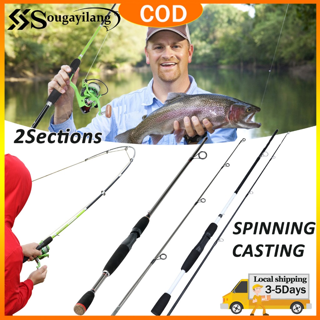 Sougayilang 1.8m Spinning /Casting Rods Carbon Fiber EVA Handle 2 ...