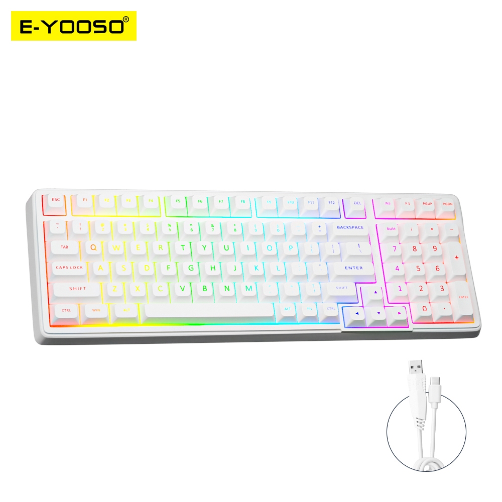 E-YOOSO Z99 USB Mechanical Gaming Keyboard Silver Switch Wired RGB ...