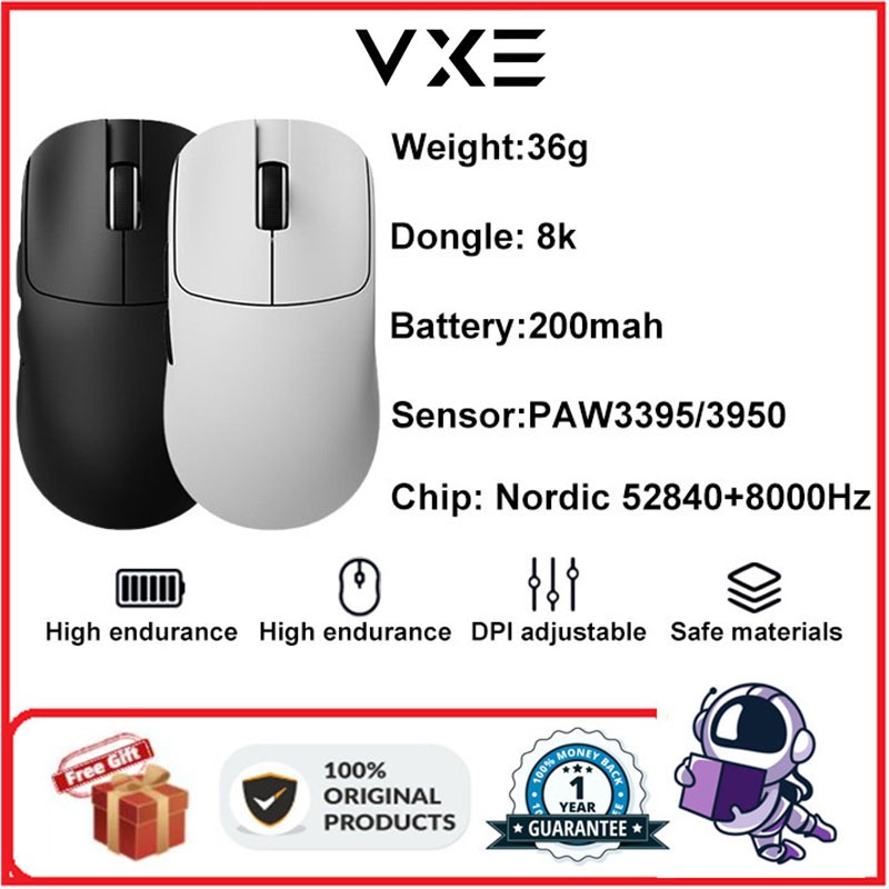 VXE MAD R MAJOR wireless dual-mode gaming mouse PAW3395/3950 supports ...
