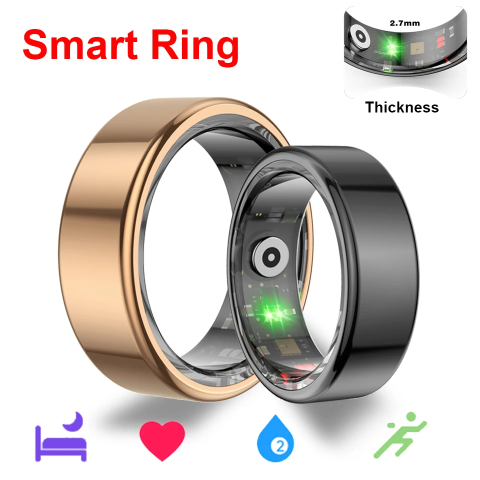 2024 New Smart Ring daily detection Heart Rate Blood Oxygen Waterproof ...
