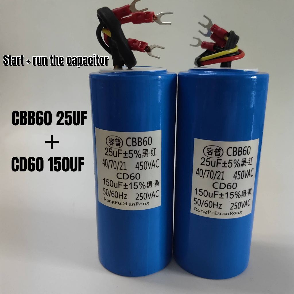 Cbb60 25UF+CD60 150UF 2 in 1 Capacitor Lift Tire Remover Capacitor 3 Wire Capacitor 450V/250V 50 ...