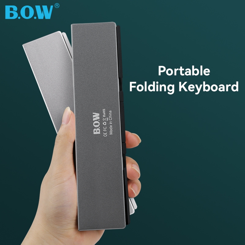 Bow Hb199 Mini Ultra Thin Portable Foldable Bluetooth Rechargeable Bt Wireless Folding Keyboard