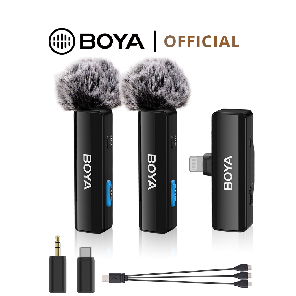 BOYALINK A1/A2 Wireless Microphone Noise Cancellation Lapel Microphone ...