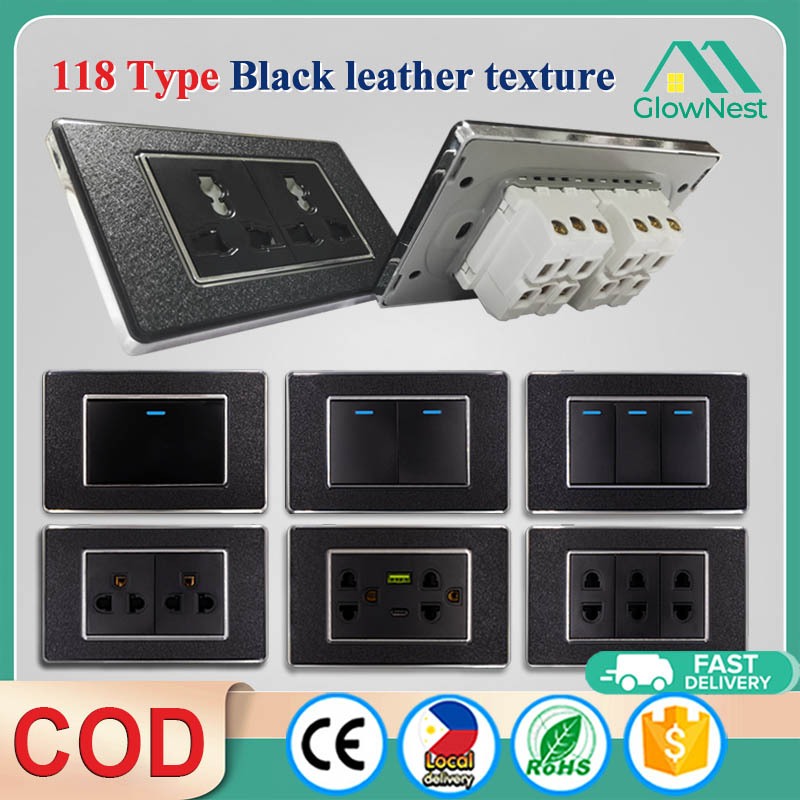 GN Wall Switch Socket Universal Socket 4/6 Hole Socket With Type-C 118 ...